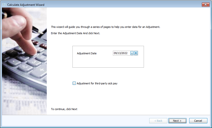 Calculate Adjustment